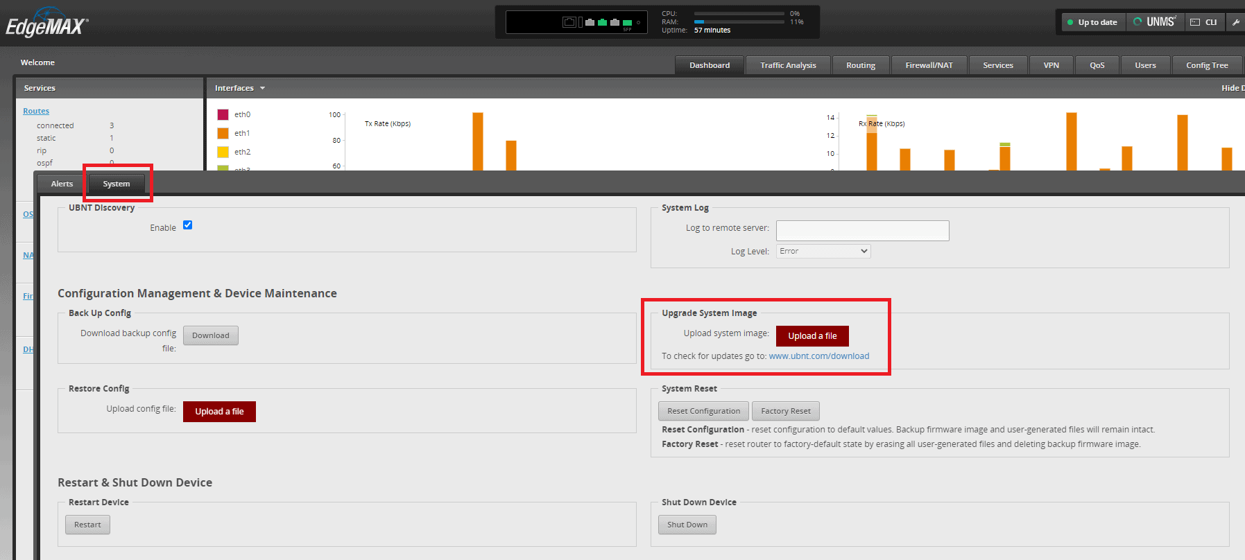 EdgeRouter: firmware update | smaragdina